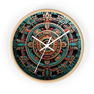 Aztec Wall Clock, Unique Home Decor, Mesoamerican Clock, Aztec Clock - Etsy