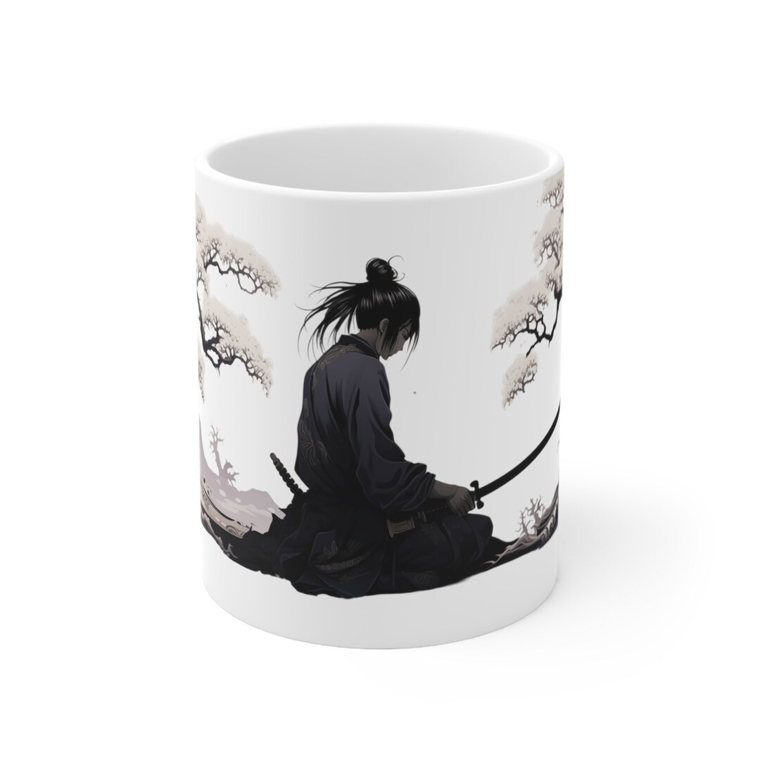 Samurai Silhouette Mug, Samurai Coffee Cup, Samurai Mug, Japanese ...