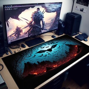 Bats Gaming Desk Pad Cave Gaming Desk Mat Gaming Mousepad Gaming Mouse ...