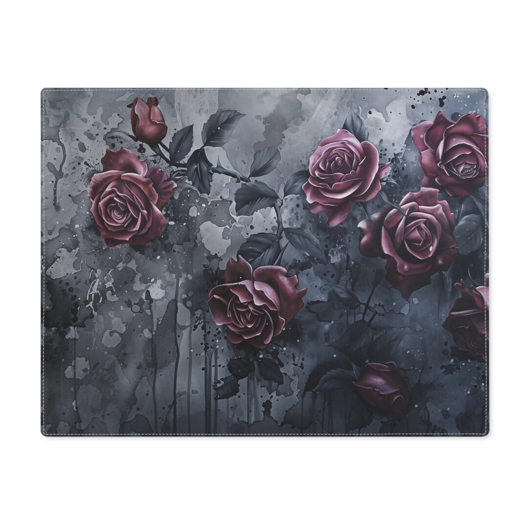 Gothic Watercolor Roses Placemat - Gothic Floral Placemat - Gothic ...