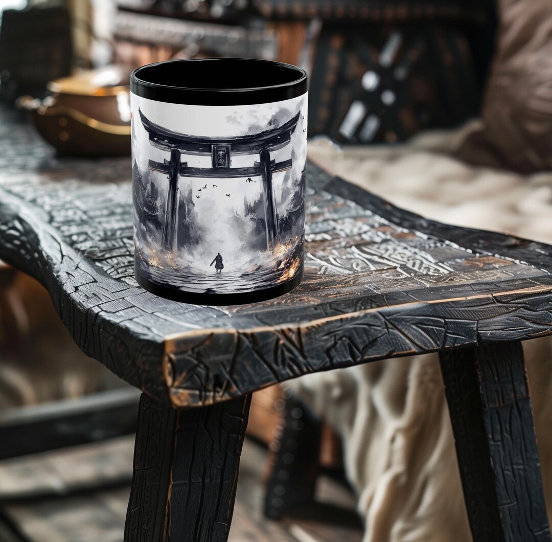 Apocalyptic Japanese Tori Gate Coffee Mug Fantasy Japanese Mug ...