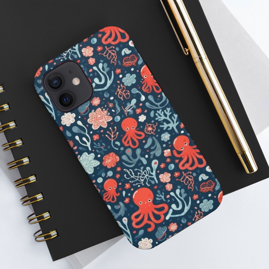 Cute Kawaii Red Octopus & Coral iPhone Case, Protective iPhone 6, 6s ...