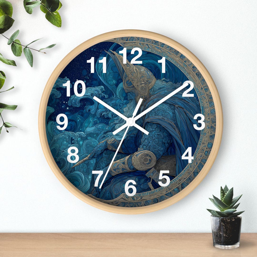Viking King Art Wall Clock: Fantasy Home Decor, 10" Round - Etsy