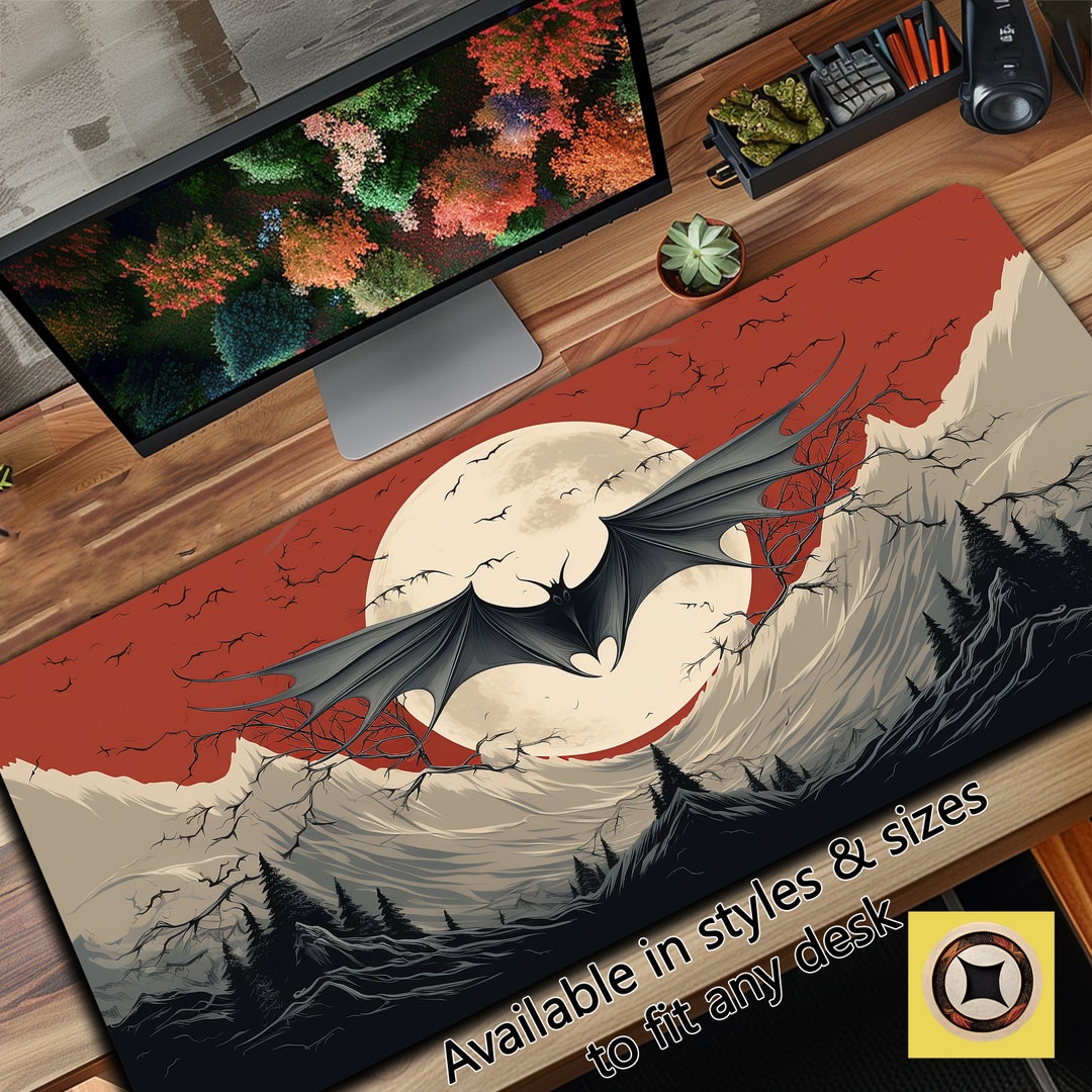 Bat Gaming Mat, Large Gamer Mat, Extra Large Gaming Mousepad, Extended ...