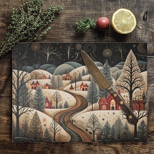 Glass Cutting Board, Scandinavian Folk Art, Veg Cutting Board, Meat ...