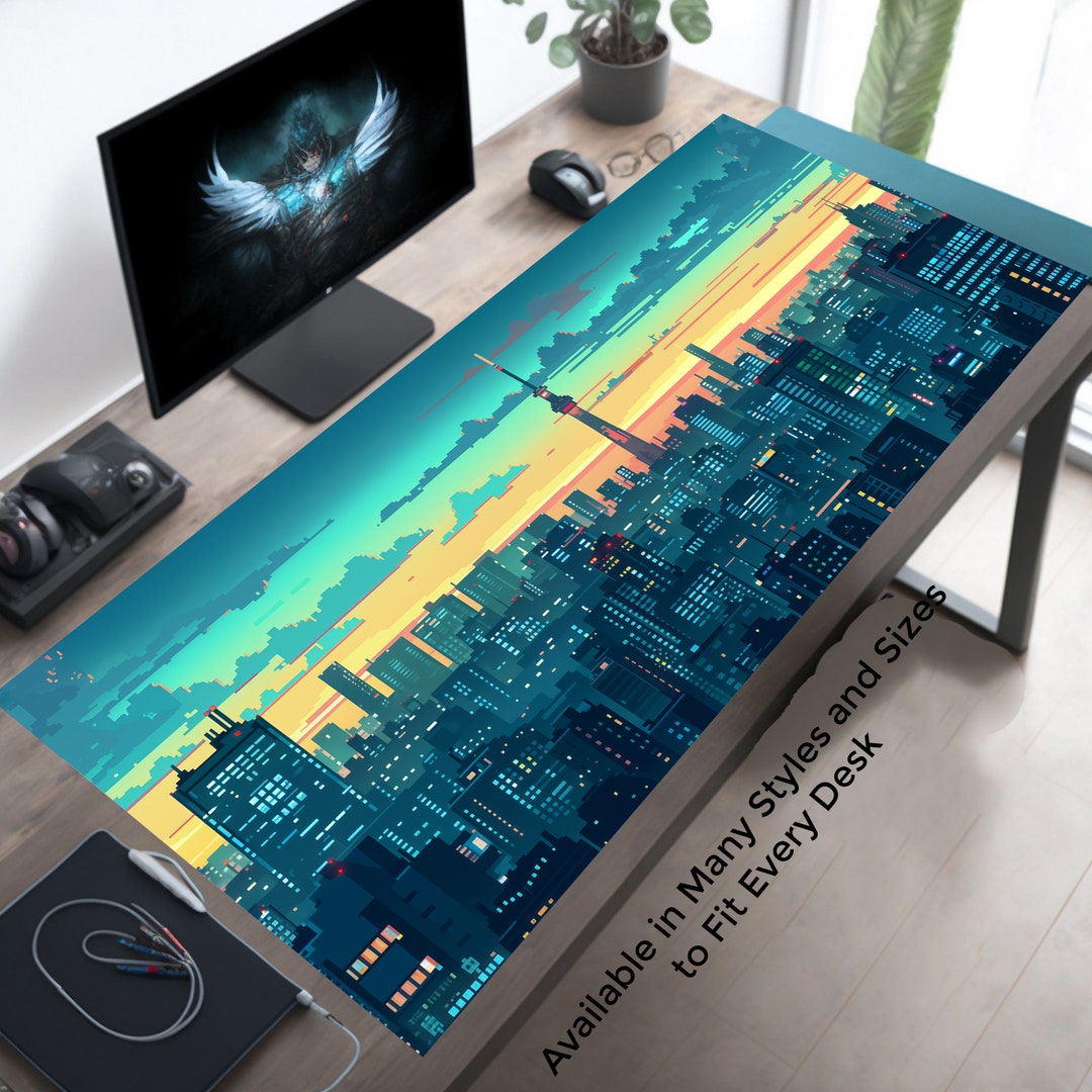 Lofi Desk Mat Tokyo Pixelart Gaming Desk Pad Mousepad XL, Extended ...