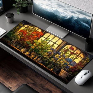 Cute Desk Mat, Botanical Mousepad, Plants Mouse Pad, Flowers Deskmat ...