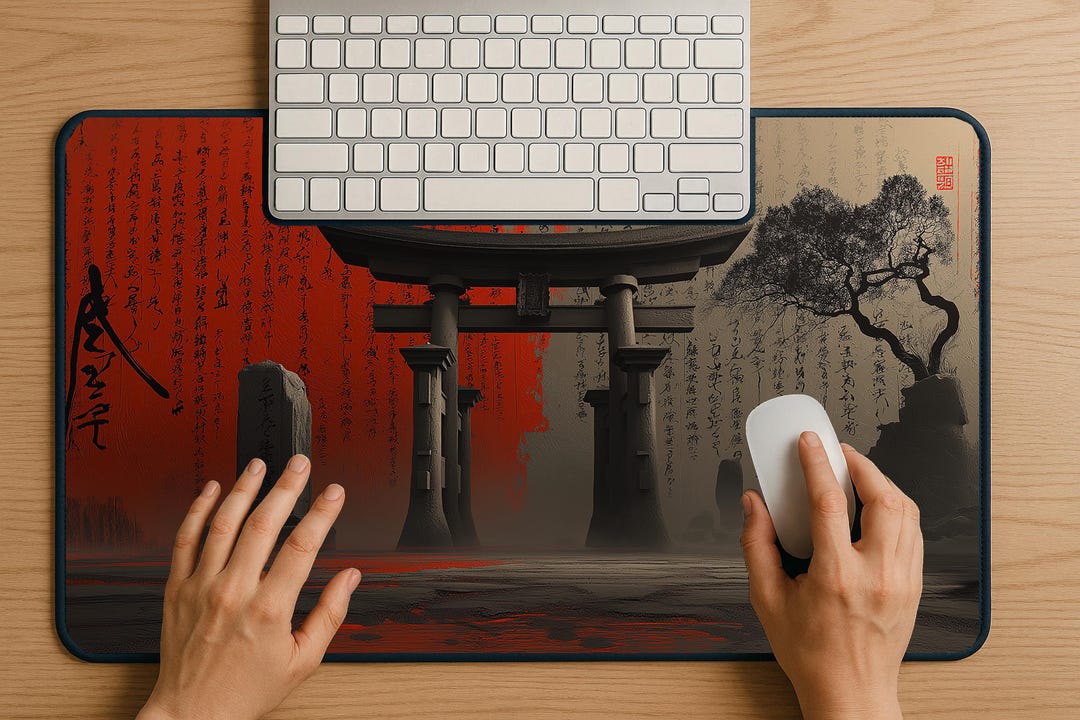 Japanese Desk Decor - Tori Gate - Aesthetic Japan Desk Mat Mousepad XL ...