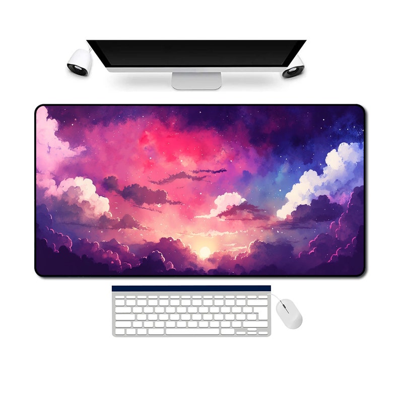 Cute Cloud Desk Mat Cute Watercolor Pastel Sky Desk Mat Cute - Etsy