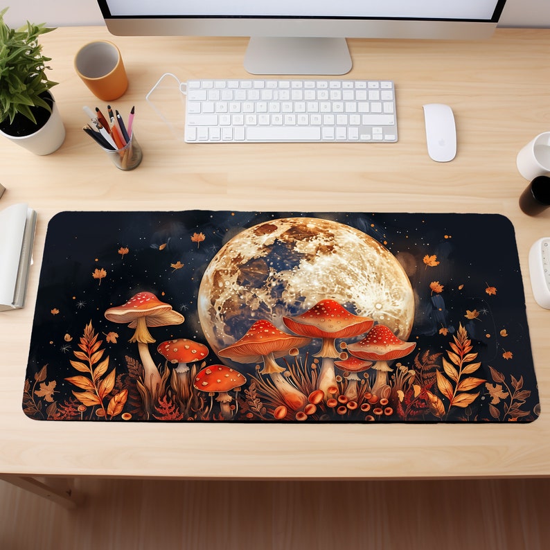 Autumn Full Moon Mushroom Desk Decor, Cute Desk Decor, Cottagecore ...