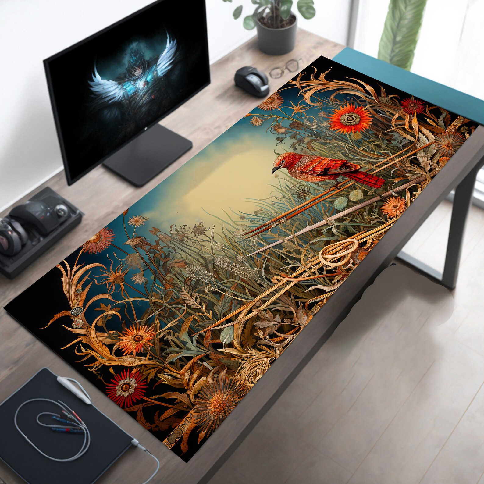 Cottagecore Desk Mat, William Morris Inspired, Nature Desk Pad, Cute ...