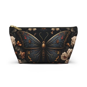 Dark Academia Accessory, Gothic Moth Cosmetic Travel Bag, Cute Makeup ...