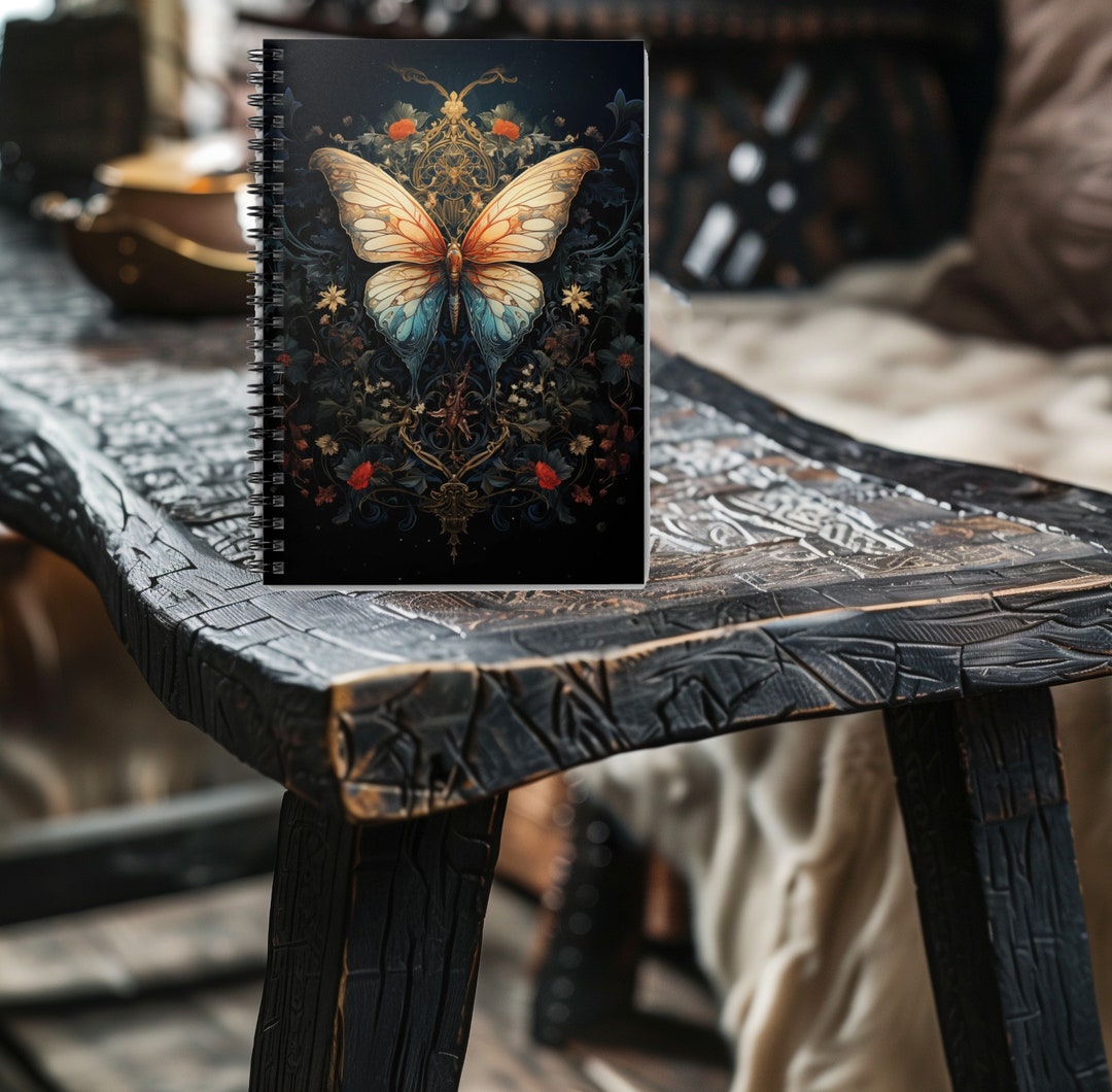 Spiral Notebook, Stunning Gothic Moth Art, Personal Journal, Sketchbook ...