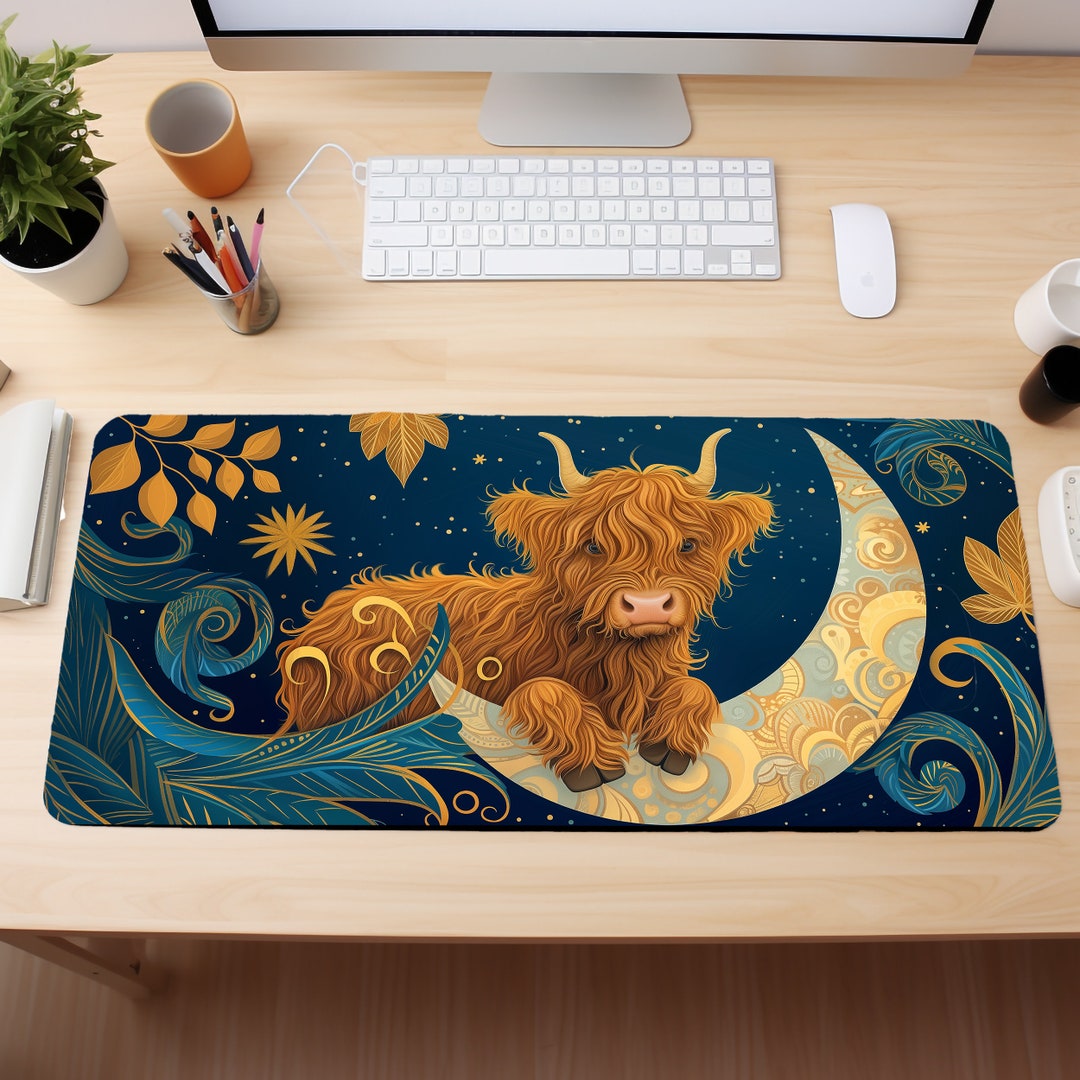 Cute Baby Highland Cow Mouse Pad, Cow Mousepad Cute, Kawaii Desk Mat ...