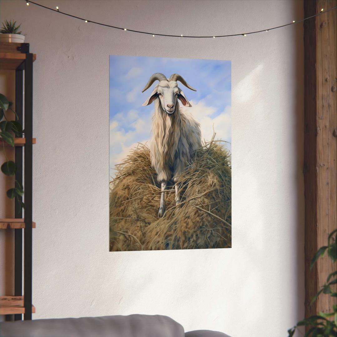Cute Goat Poster, Goat Wall Hanging, Goat Wall Art, Barnyard Art, Farm ...