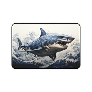 Astounding Shark Desk Mat, Ocean Lovers Gift, Nautical Mouse Pad ...