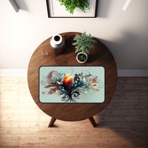 Cosmetic Mat, Vanity Table Cover, Floral Makeup Station Pad, Table Top ...