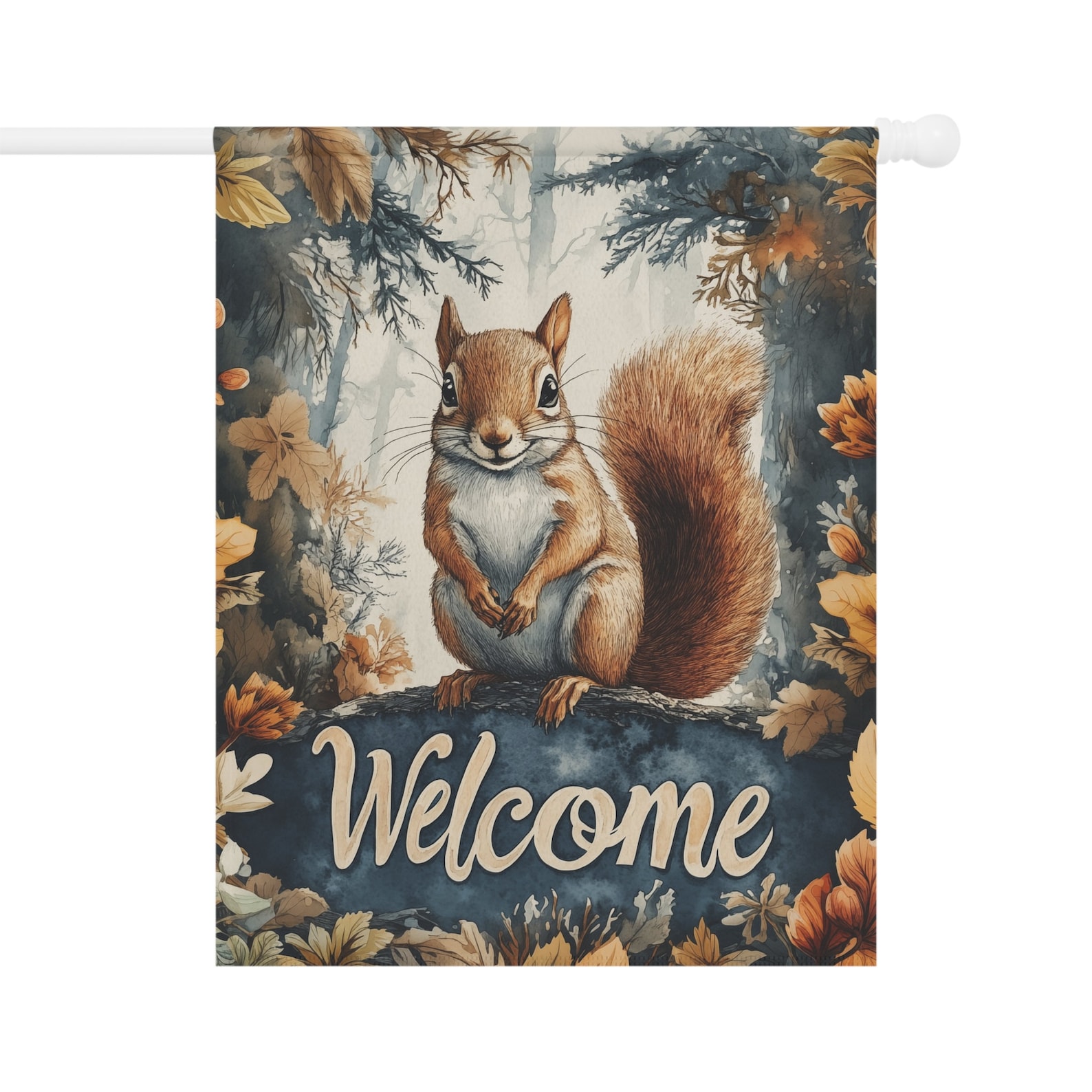 Cute Patio Banner - Cottagecore Squirrel Welcome Banner - Garden Banner ...