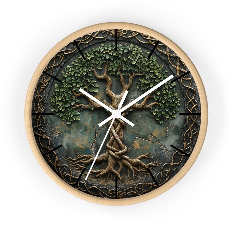Fantasy Celtic Tree of Life Round Wall Clock - Game Room Decor - Gamer ...