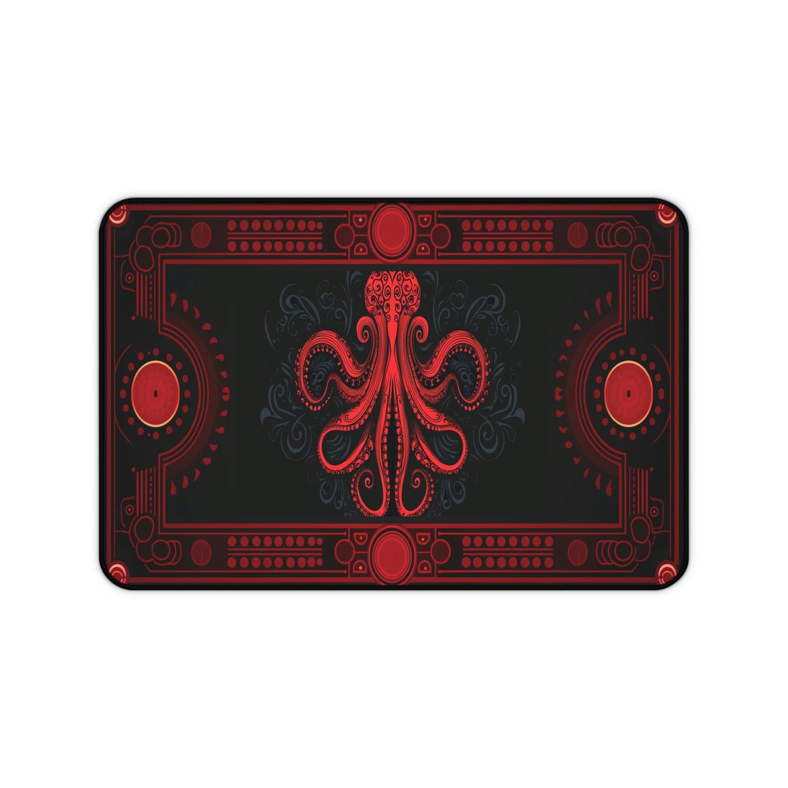 Aztec Octopus Desk Mat, Aesthetic XL Desk Pad, Geometric Mouse Pad, Red ...