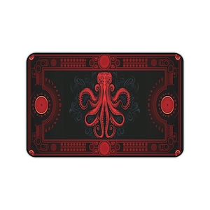 Aztec Octopus Desk Mat, Aesthetic XL Desk Pad, Geometric Mouse Pad, Red ...