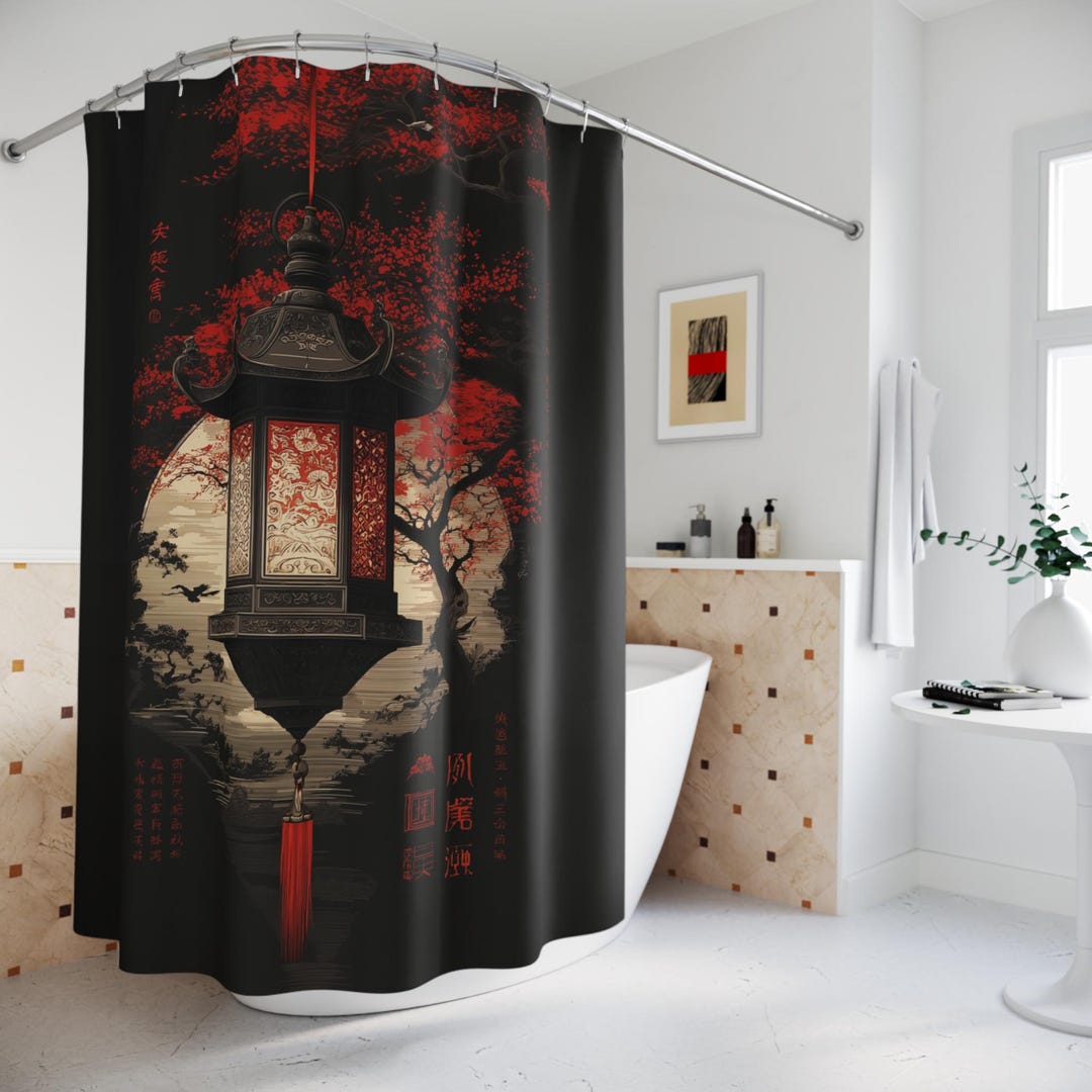 Japanese-inspired Shower Curtain, Zen Home Decor, Bathroom Accessories ...