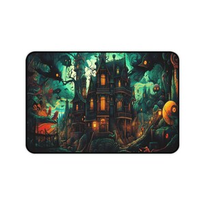 Macabre Scary Mansion Desk Mat, Edgar Allan Poe Inspired Desk Pad ...