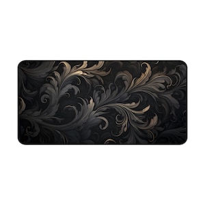 Gothic Swirl Art Desk Mat, Goth Desk Pad, Gothic Office Decor, Goth ...