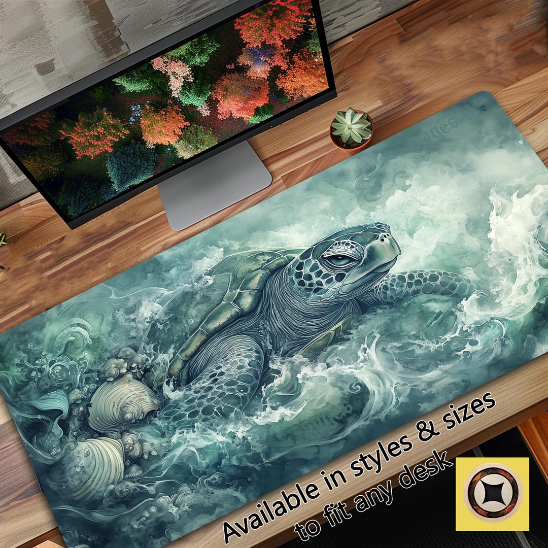 Sea Turtle Desk Decor - Cute and Ethereal Sea Turtle in Light Green ...