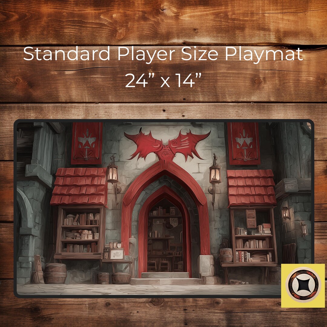 Anime Inspired Medieval Bookstore Gaming Playmat for MTG, DND and Other ...