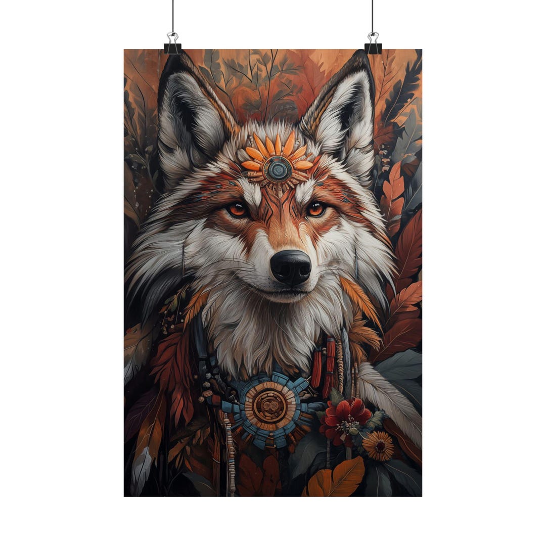 Tribal Fox Poster - Spirit Animal Poster Art Print - Native American ...