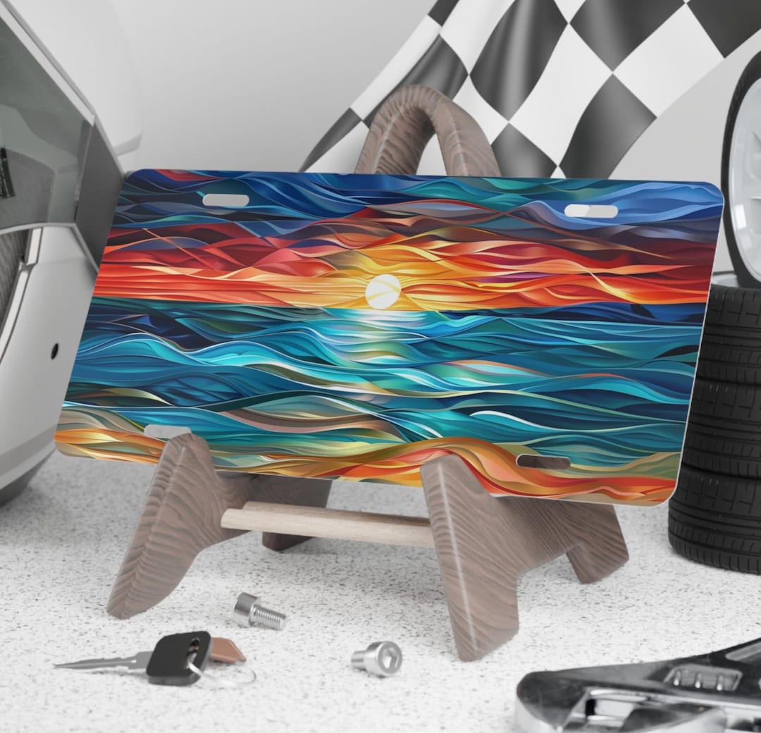 Unique Abstract Ocean Stunning Vanity License Plate, Beach Car Plate ...