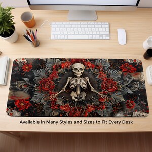 Macabre Skeleton Art Horror Desk Mat, Gaming Mousepad XL, Giant Desk ...