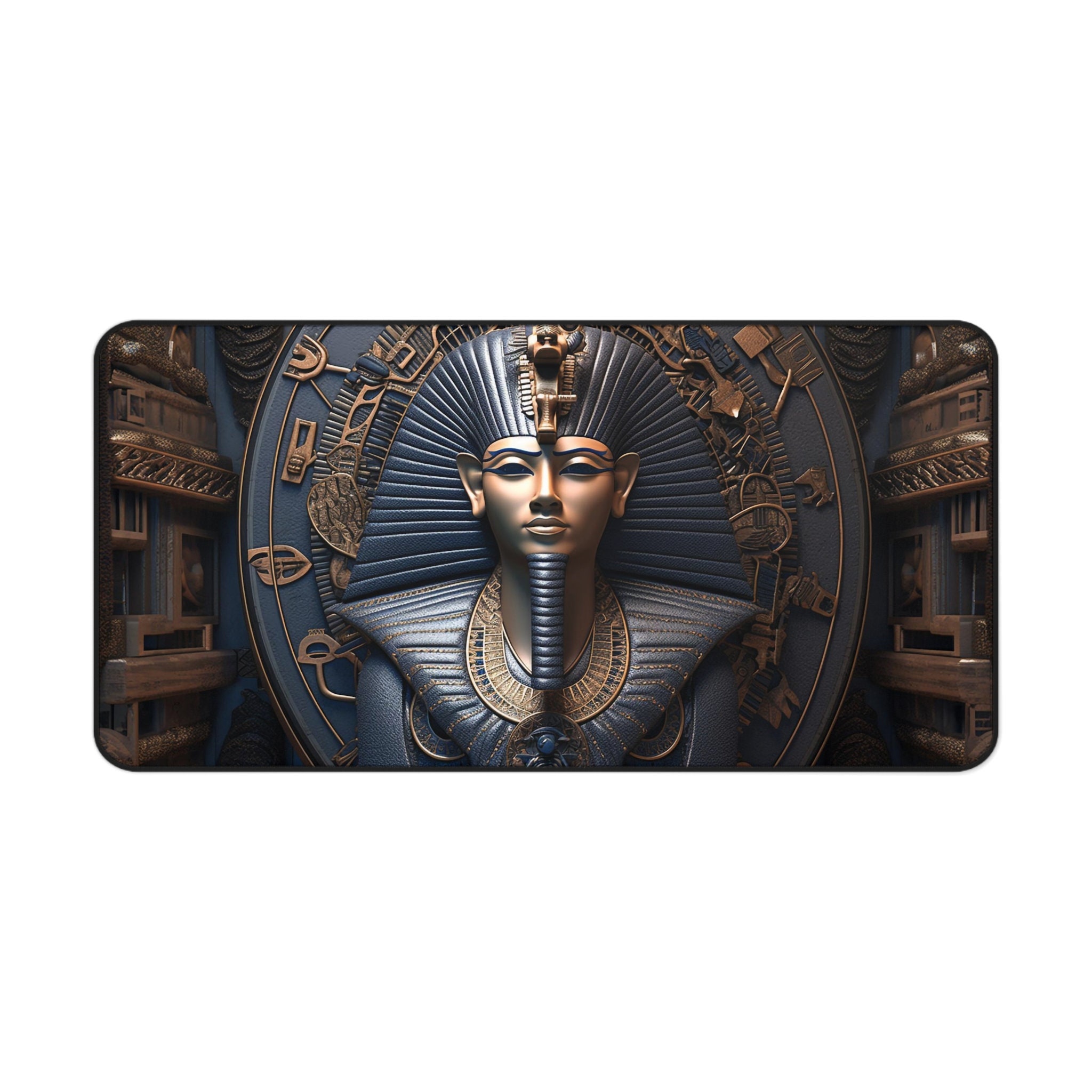 Egyptian Pharaoh Blue and Gold Relief, Egypt Desk Mat, History Desk Pad ...
