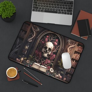 Extra Large Mousepad, Dark Academia Library Writing Desk, Gothic Mouse ...