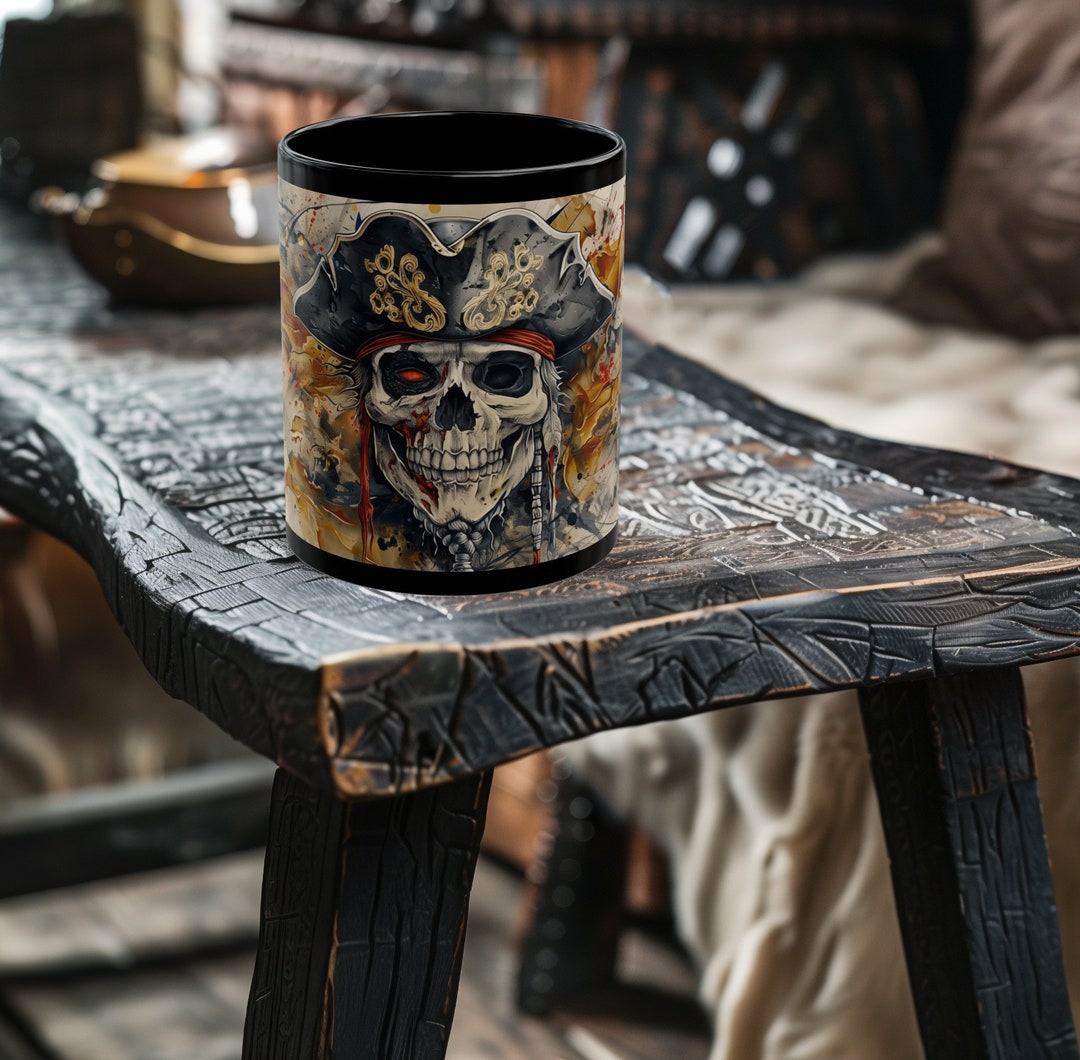 Pirate Skull and Tricorn Coffee Mug - Pirate Gifts - Pirate Mug - Gift ...