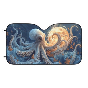 White Octopus Car Sun Shade, Windshield Shade for Car - Etsy