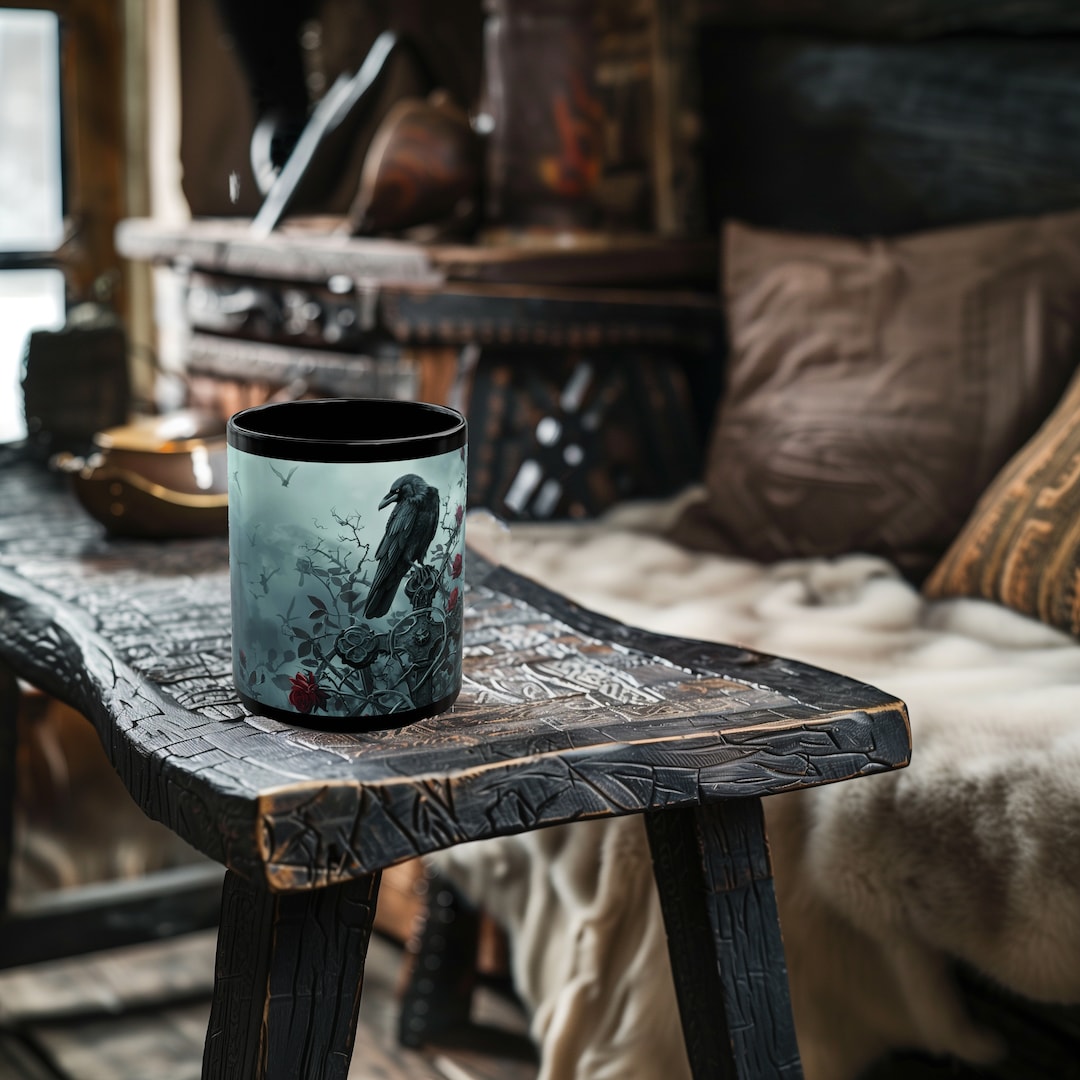 Goth Coffee Mug, Goth Coffee Cup, Goth Mug, Raven Mug, Goth Gifts ...