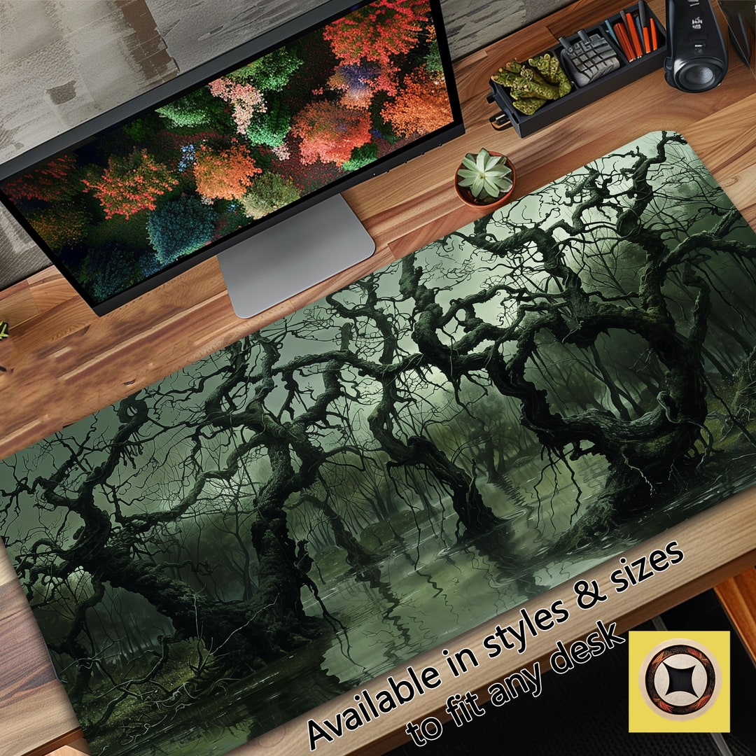 Gothic Swamp Desk Mat - Cursed Swampland - Dark Enchantment Mousepad ...