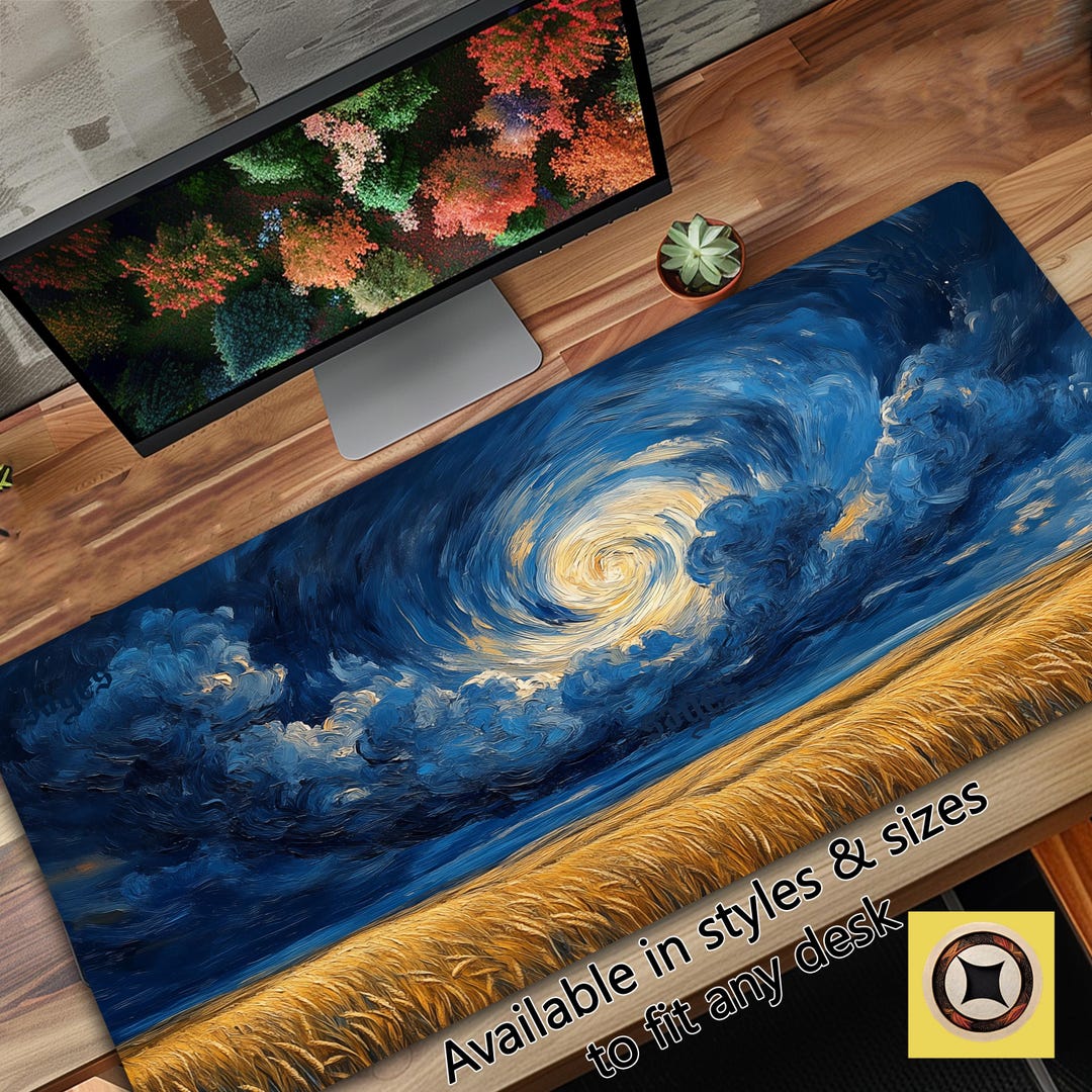 Art Desk Pad - Surreal Midwestern Thunderstorm - Big Desk Mat - Giant ...