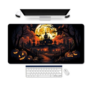 Mysterious Mansion Desk Mat, Spooky Mouse Pad, Halloween Desk Mat ...