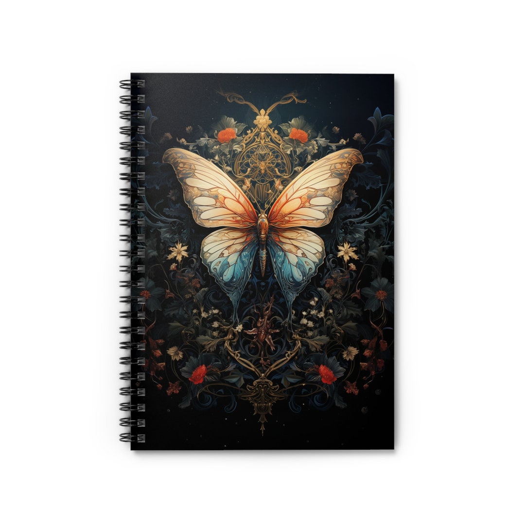 Spiral Notebook, Stunning Gothic Moth Art, Personal Journal, Sketchbook ...
