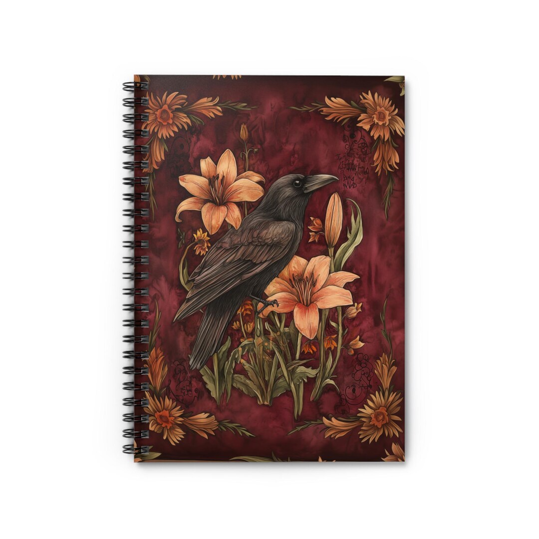 Raven in the Lilies Personal Journal or Diary - Spiral Bound Notebook ...