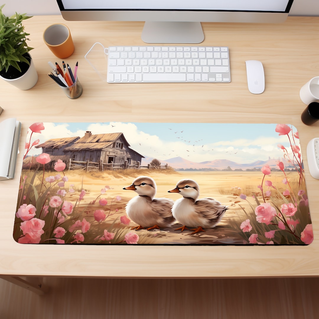 Ducklings Cute Desk Mat, Kawaii Mousepad, Farm Mouse Pad, Barnyard ...