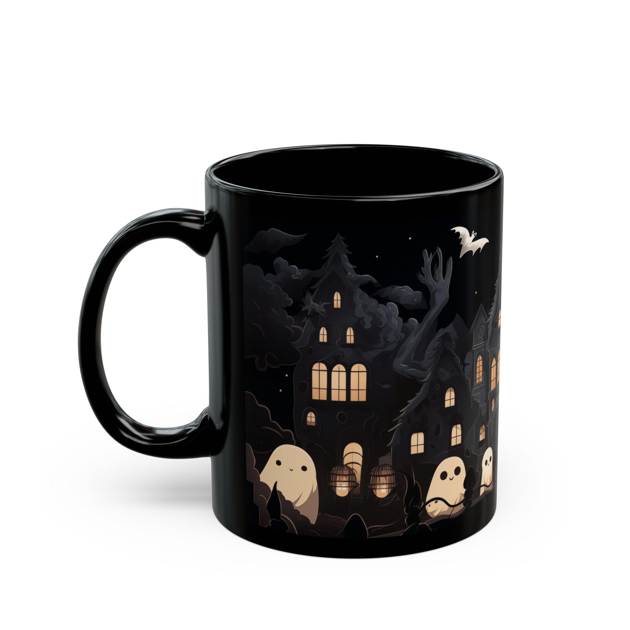 Kawaii Goth Ghosts Coffee Mug - Halloween Mug - Spooky Mug - Ghost Mug ...