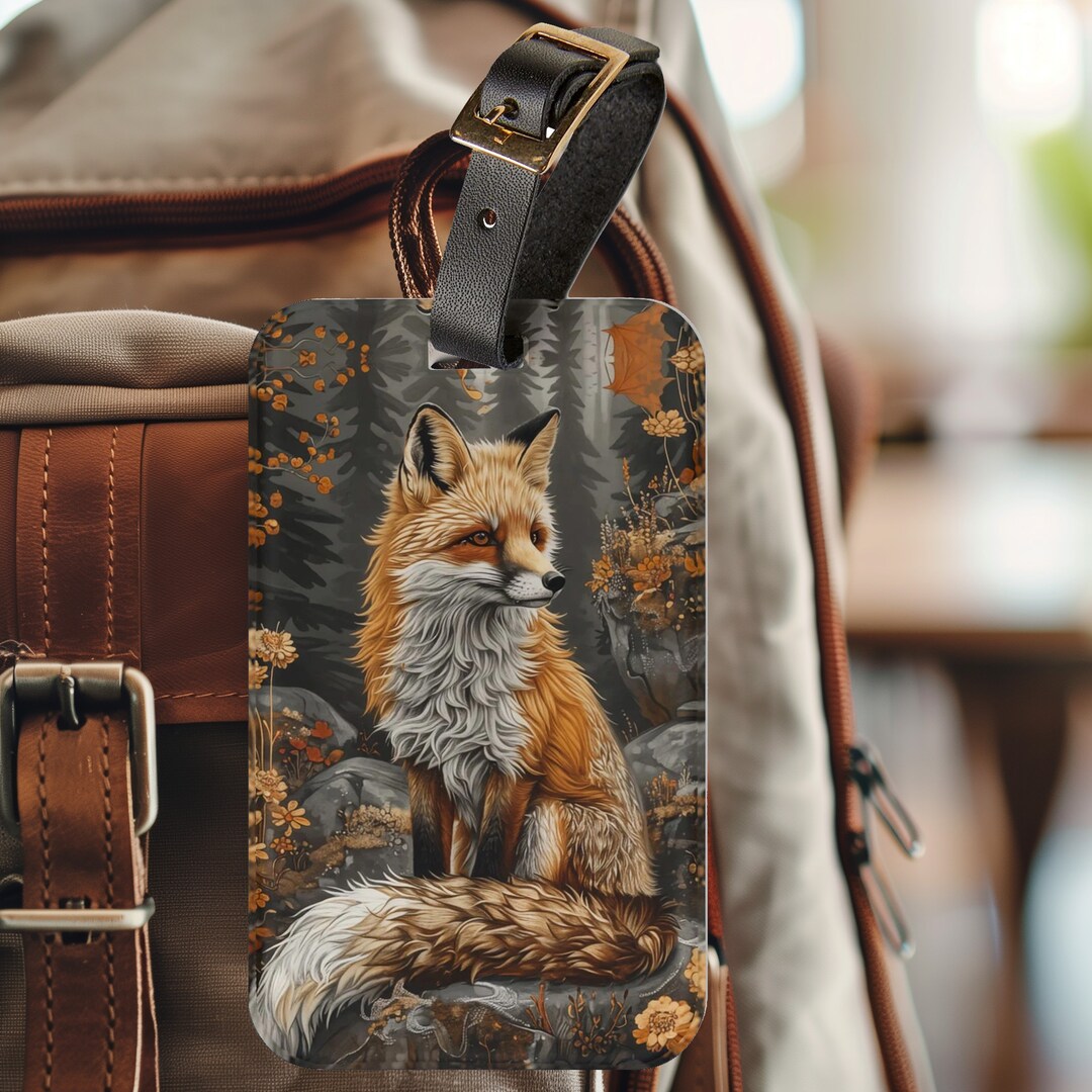 Red Fox Luggage Tag - Cute Bag Tag - Back to School Gift - College Gift ...