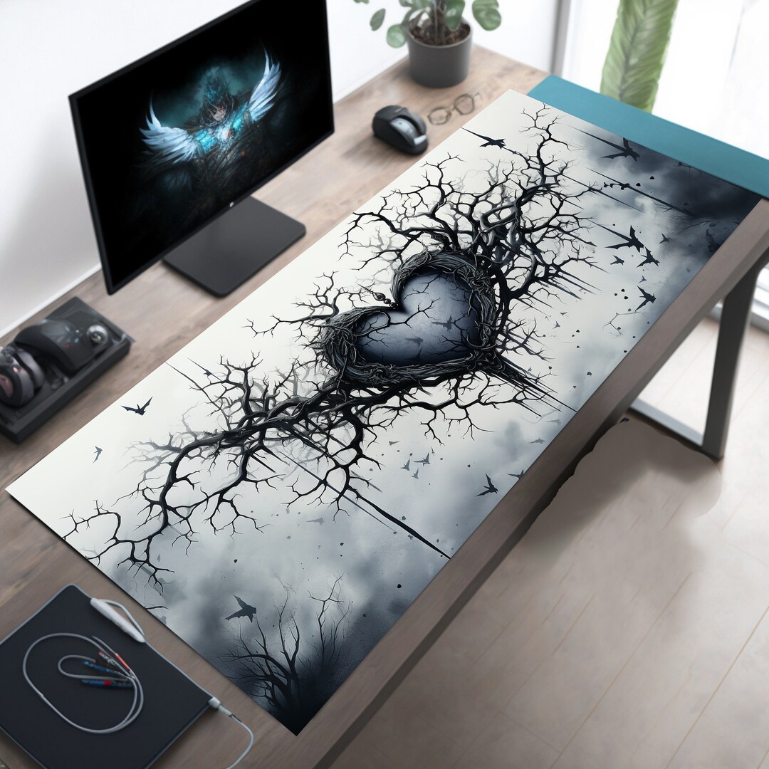 Thorny Heart Goth Desk Mat Featuring a Heart Shaped Wreath of - Etsy