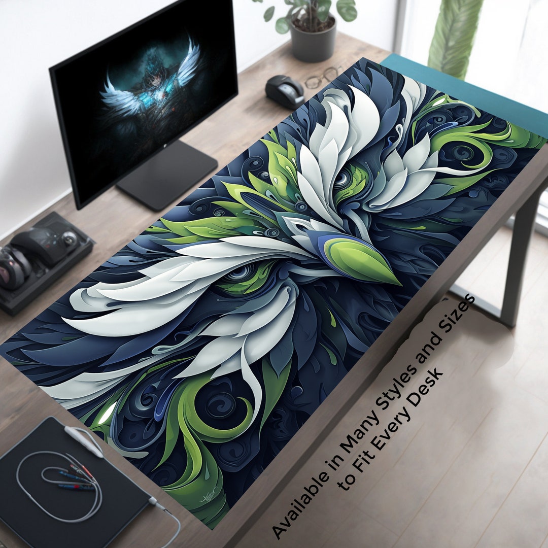 Gaming Desk Mat Mousepad XL, Bird Face Art Mouse Pad, Gamer Desk Pad ...