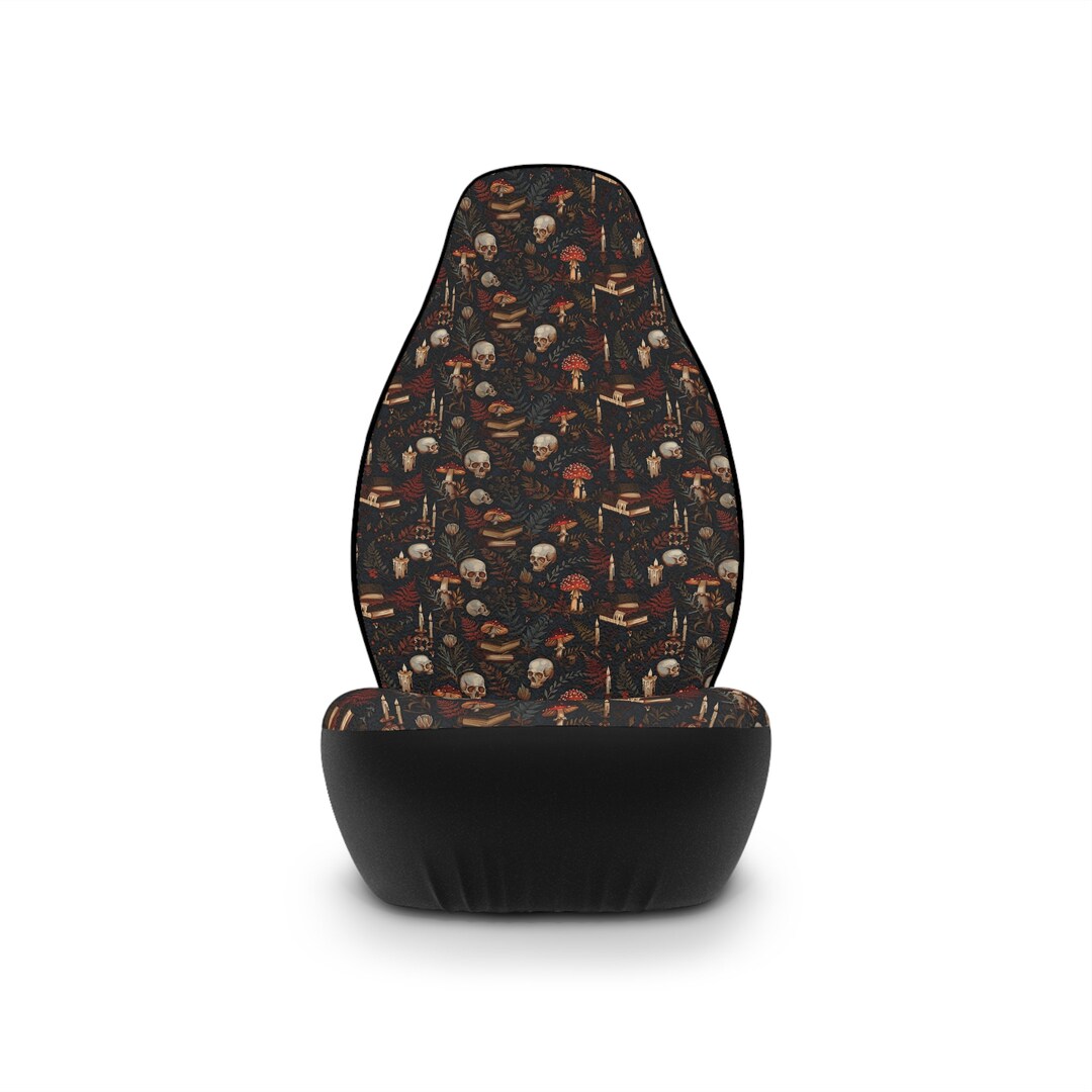 Dark Academia Car Decor - Goth Car Seat Covers - Skulls - Mushrooms ...