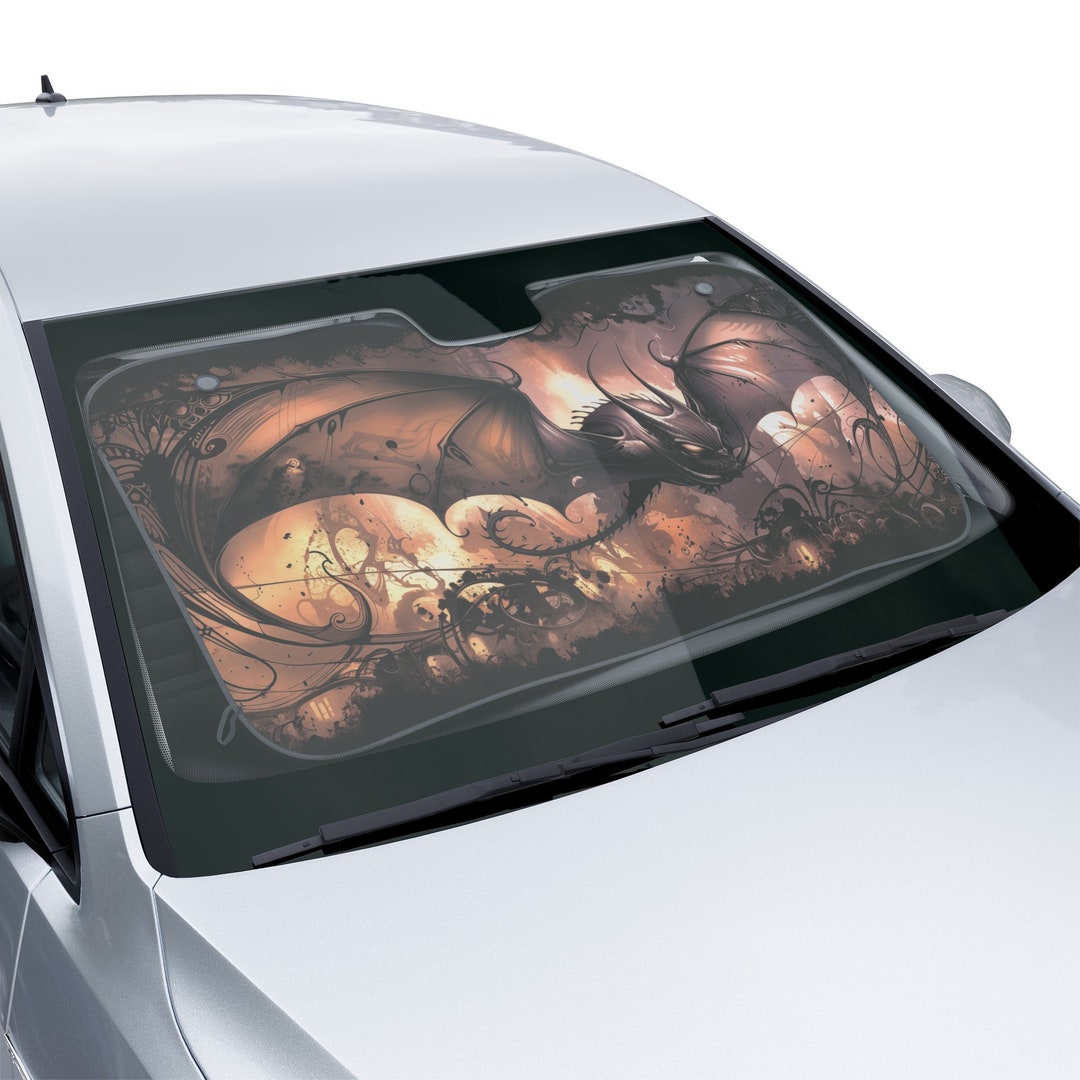 Car Sun Shade Featuring Pastel Goth Bat Art, Gothic Car Accessory ...